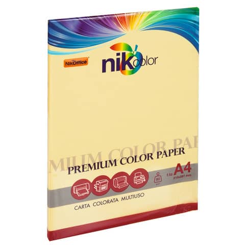 Carta colorata colori forti formato A4 Nikoffice 5 colori assortiti ...